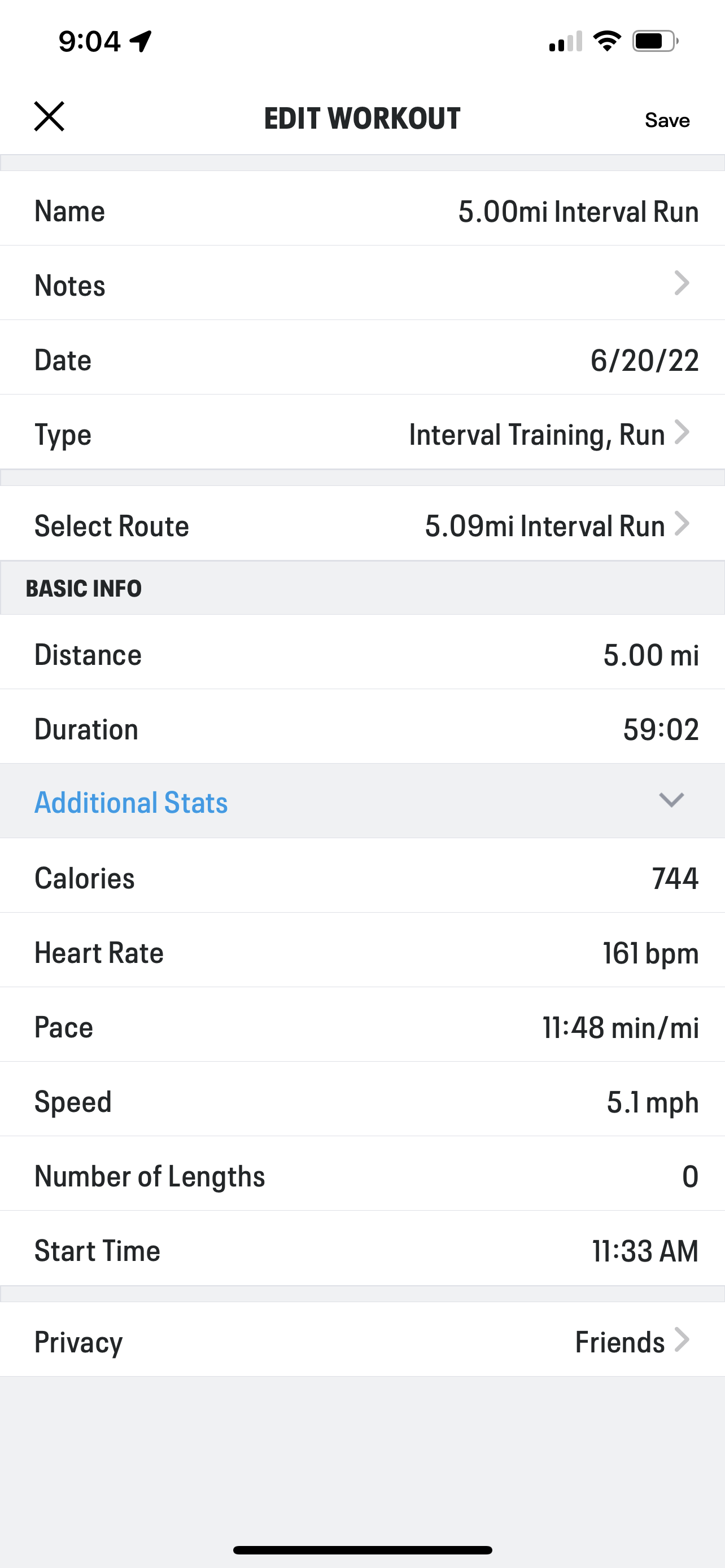 Edit or Delete a Workout – MapMyFitness